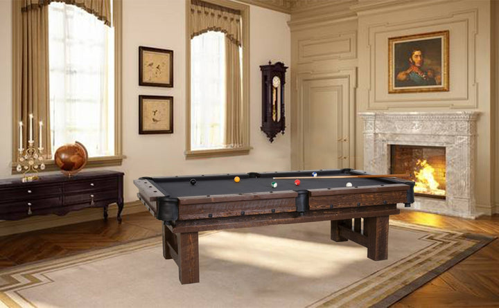 Rustic Barnwood Cheyenne Billiard Table w/Premium Billiard Accessories ...