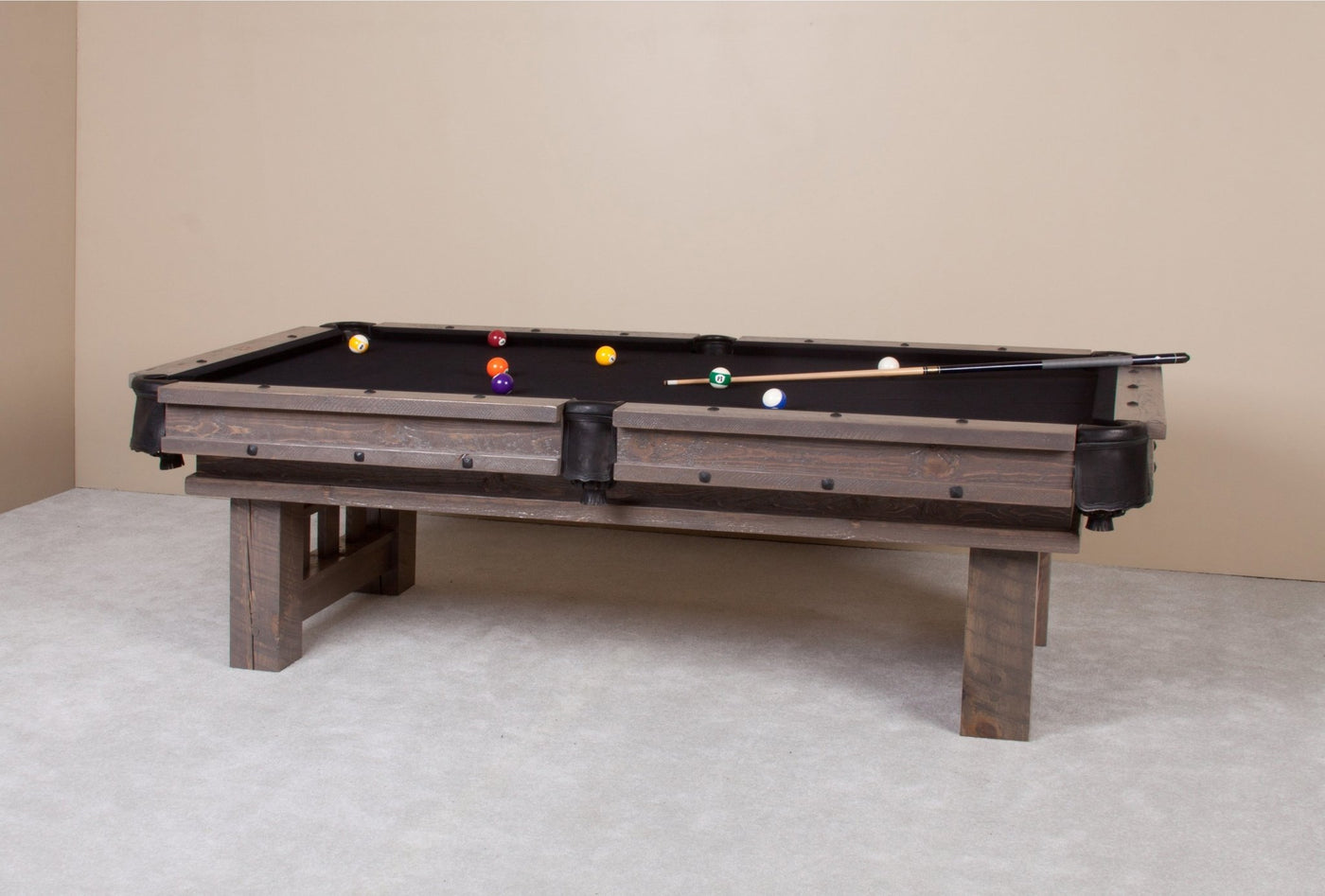 Rustic Barnwood Cheyenne Billiard Table w/Premium Billiard Accessories ...